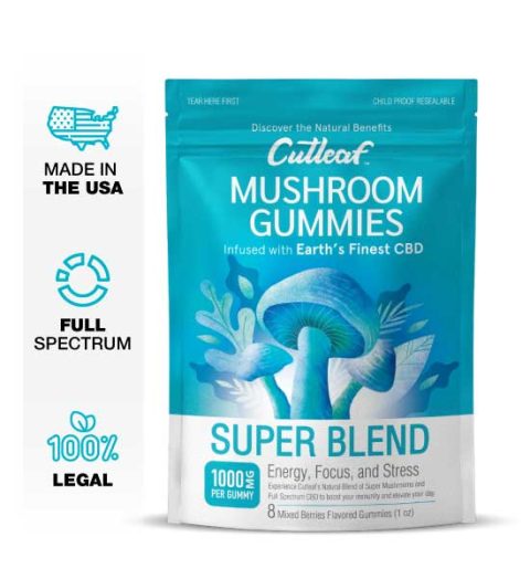 Super Blend 1000MG Mushroom Gummies - Cutleaf